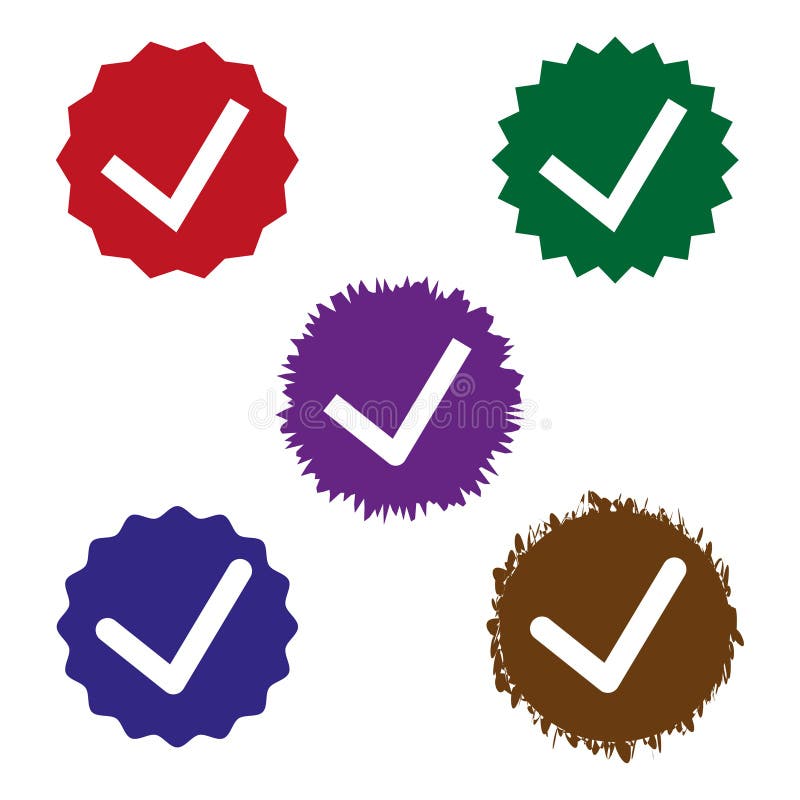 Colorful Check Marks. Various Shapes. Simple Vector Icons. Approval ... Colorful Check Marks. Various Shapes. Simple Vector Icons. Approval ...