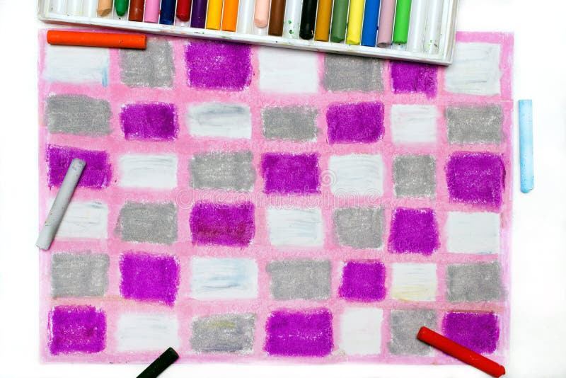 Colorful checkered drawing stock photo. Image of drawing - 138488736