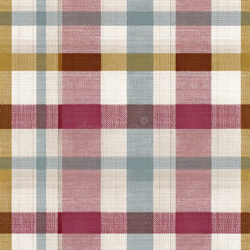 Colorful Checkered Fabric Pattern with Warm Tones and Textures Stock ...