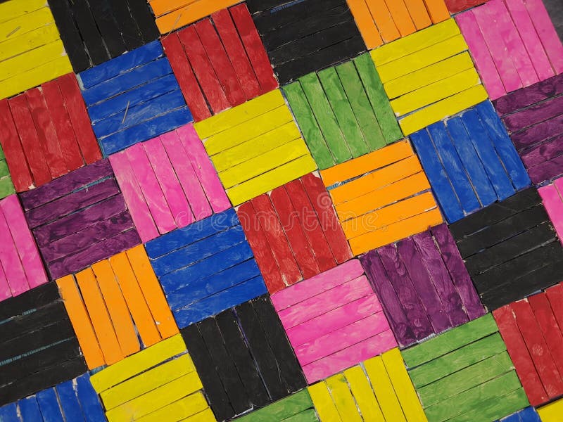 Colorful Checkered Wood Pattern Stock Photo - Image of flooring, unique ...