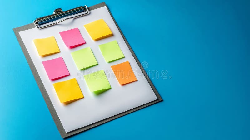 Colorful Checklist on a Clipboard with Vibrant Sticky Notes for ...