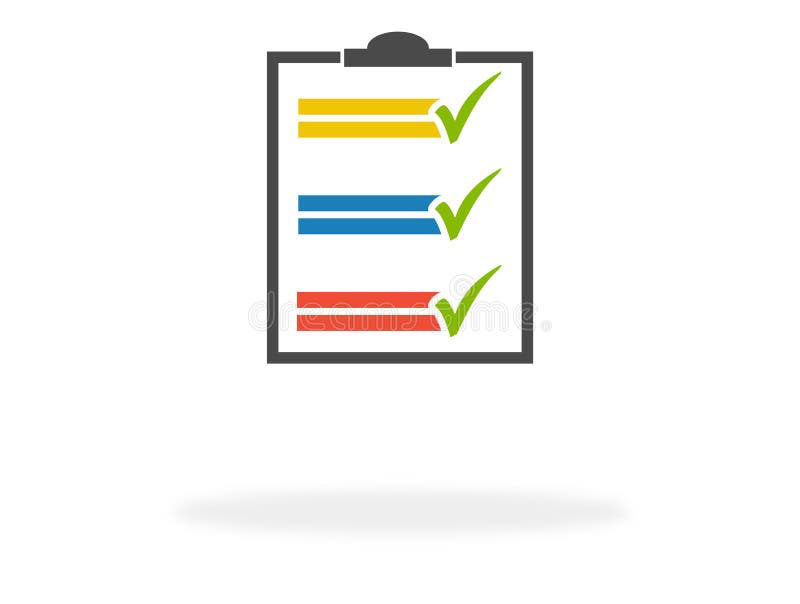 Colorful Checklist Icon with Green Checkmarks Stock Illustration ...