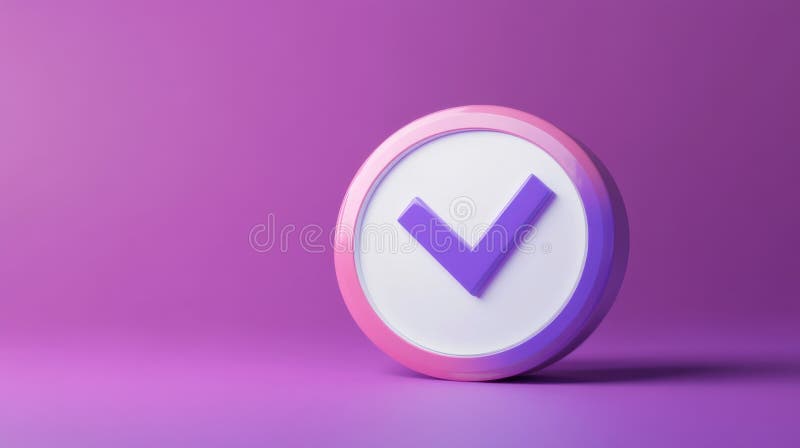 Colorful Checkmark Symbol Set on a Vibrant Purple Background ...