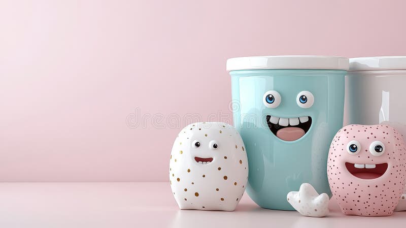 Colorful, Cheerful Containers with Friendly Faces, Perfect for Adding a ...