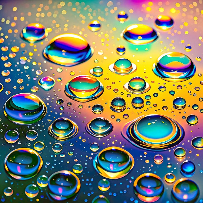 Colorful Cheerful Raindrops Stock Illustration - Illustration of lime ...