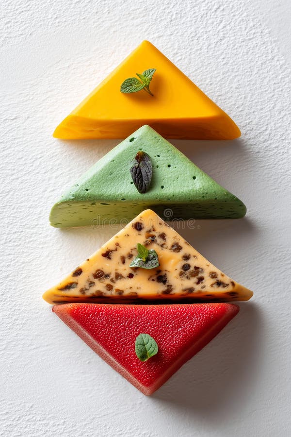 Colorful Cheese Tart with White Background. Stock Image - Image of ...