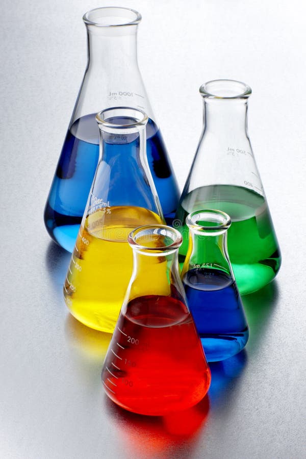 Colorful chemicals stock image. Image of measurements - 12777275