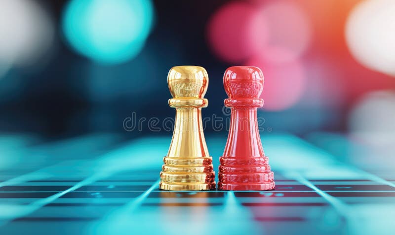Colorful Chess Pieces on a Blurred Background, Symbolizing Strategy ...