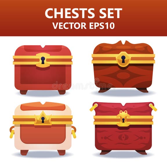 Colorful Chests Set. Assets Set for Game Design and Web Application ...