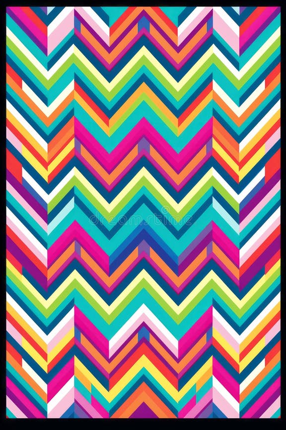A Colorful Chevron Pattern on a Black Background Stock Photo - Image of ...