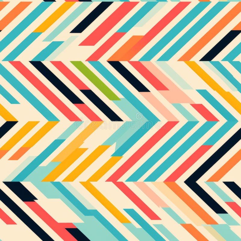 Colorful Chevron Pattern: Bold Lines and Geometric Shapes Stock ...