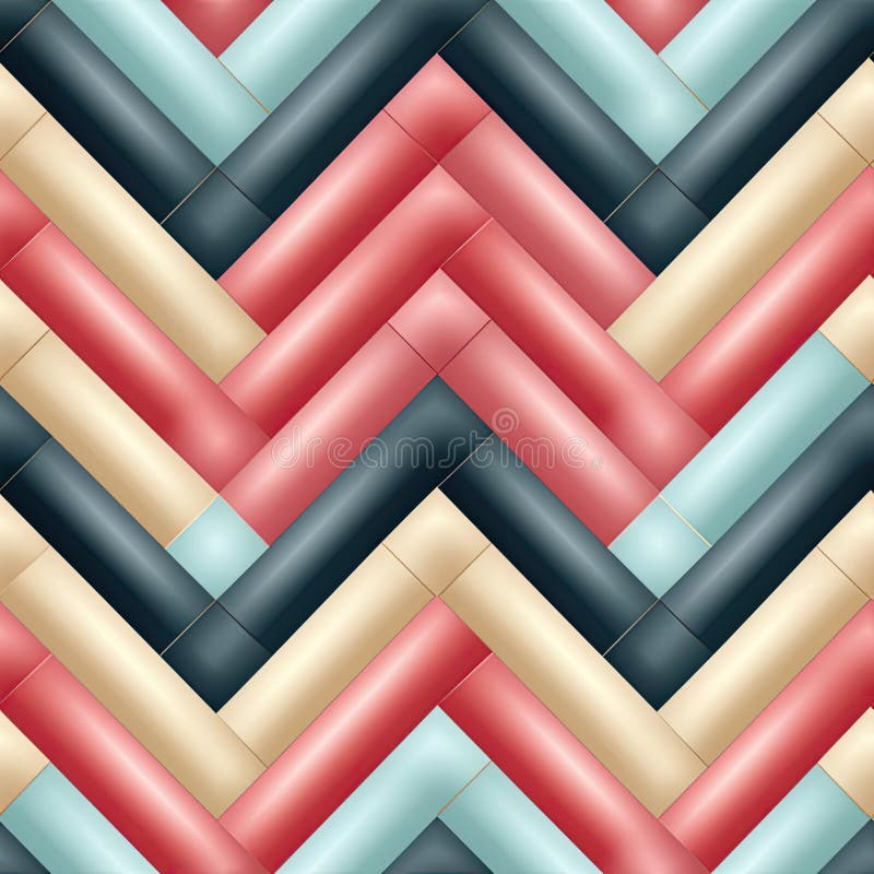 Colorful Chevron Pattern with Metallic Rectangles and Simplified ...