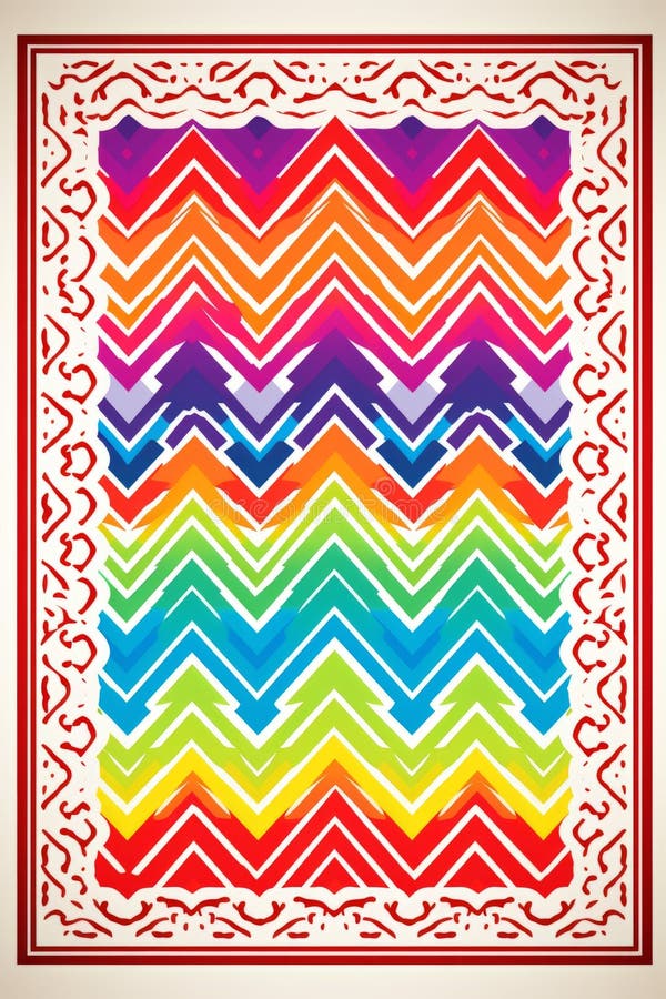 A Colorful Chevron Pattern on a White Background Stock Image - Image of ...