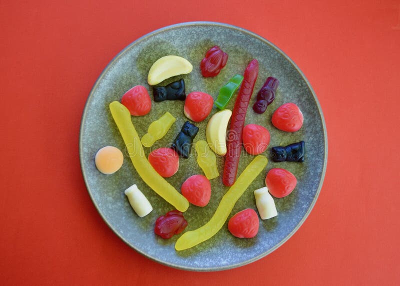 Colorful Chewy Candies on a Plate Stock Image - Image of colorful ...