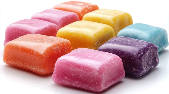 Colorful Chewy Candy Squares Stock Illustration - Illustration of ...