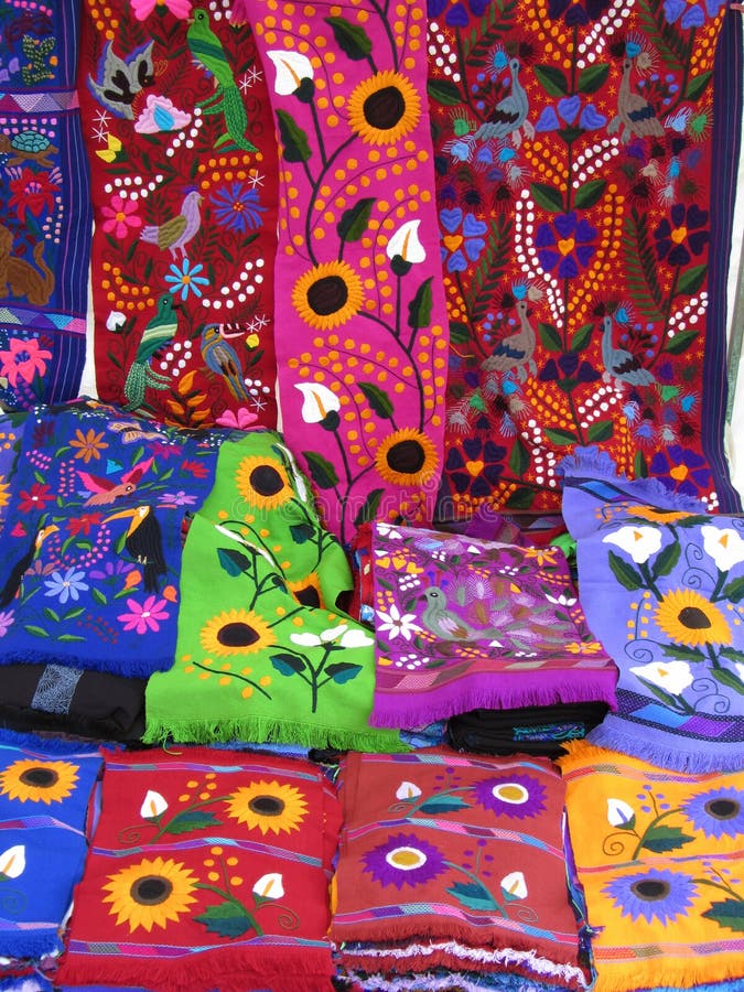 Colorful Chiapas Textiles stock photo. Image of souvenirs - 21371420