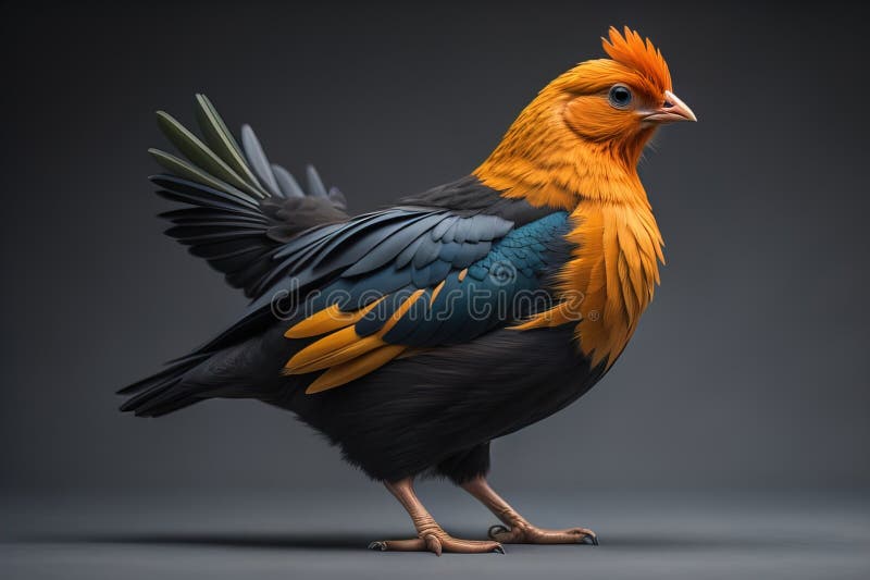 Colorful Chicken on a Solid Color Background, Studio Photo. Ai ...