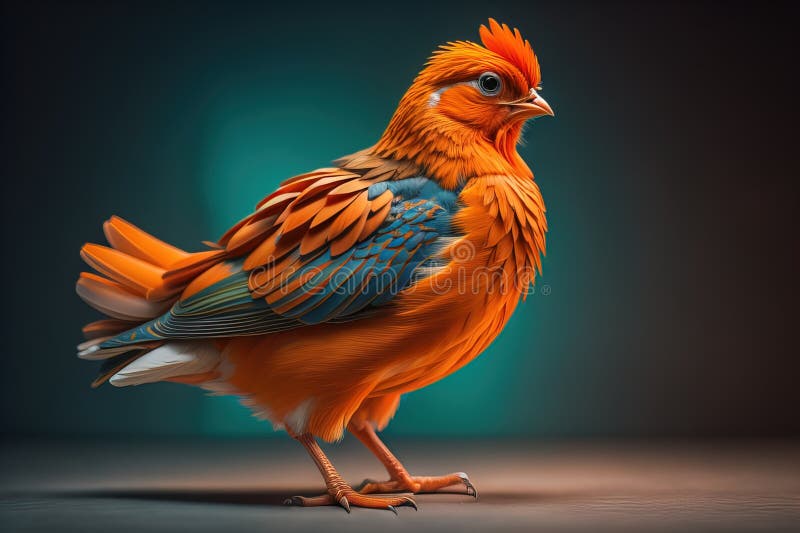 Colorful Chicken on a Solid Color Background, Studio Photo. Ai ...