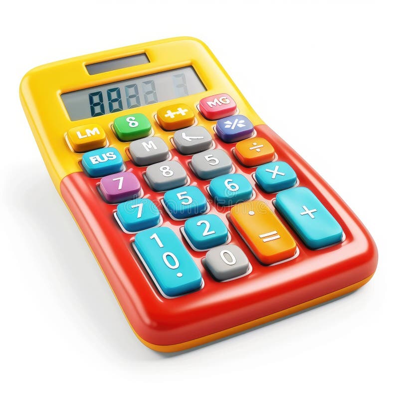 Colorful Calculator for Kids, Math Education Tool Stock Illustration ...