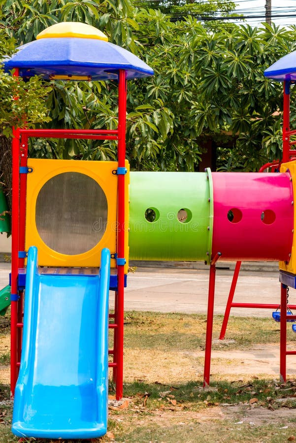 Colorful Children Playground Stock Image - Image of game, white: 73893985
