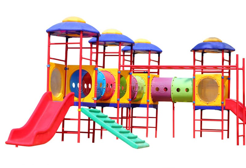 Colorful Children Playground Isolated on White Background Stock Photo ...