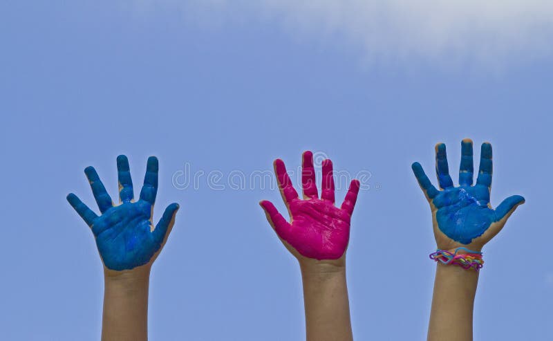 Colorful children s hands stock image. Image of colorful - 36257791