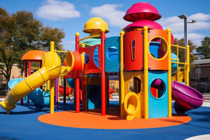 Colorful Children S Playground with Interactive and Educational ...