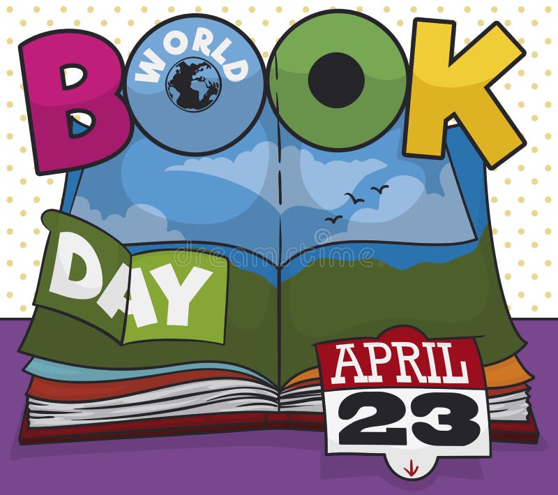 Colorful Children`s Pop Up Book for World Book Day, Vector Illustration ...