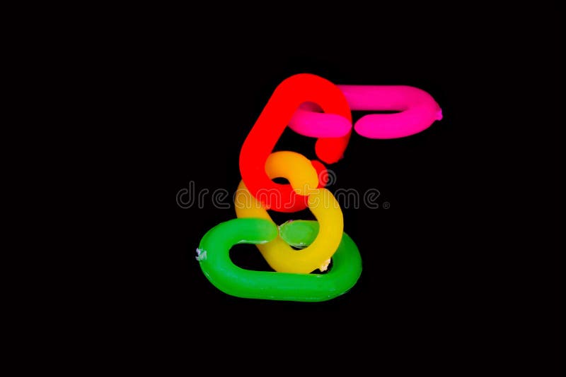 Colorful Children`s Toy Plastic Chain Joints Stock Photo - Image of ...