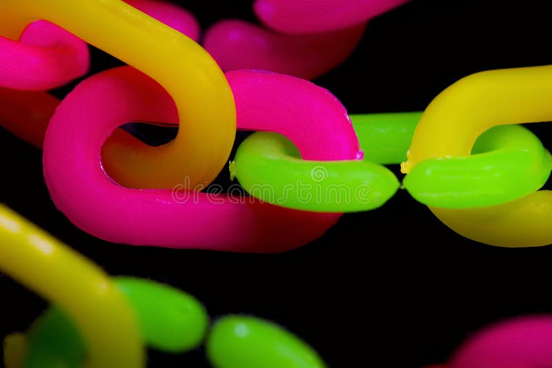 Colorful Children`s Toy Plastic Chain Joints Stock Image - Image of ...