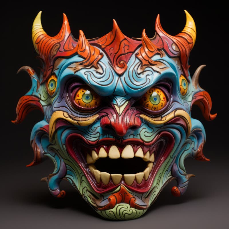 Colorful Chinese Devil Mask: a Grotesque and Macabre Comic Book ...