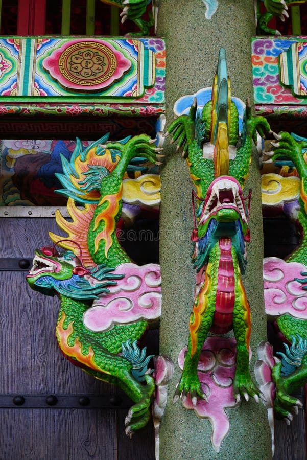 Colorful Chinese dragon stock photo. Image of temple - 48614958