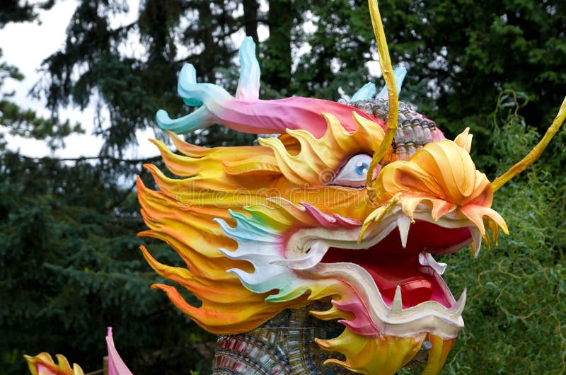 Colorful Chinese Dragon Head Stock Photo - Image of power, temple ...