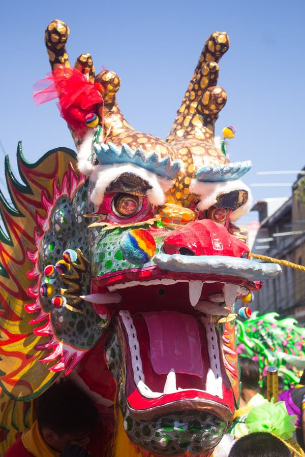 Colorful Chinese Dragon Used in a Parade Stock Photo - Image of drum ...