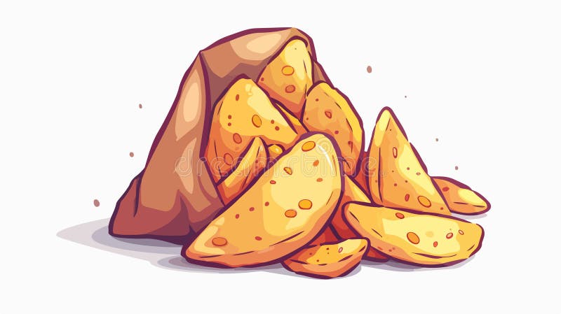 Colorful Chips Packaging Cartoon Vector Illustration for Creative ...