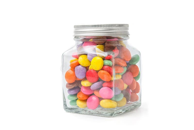 Glass bottle with candies stock image. Image of chocolate - 58102451