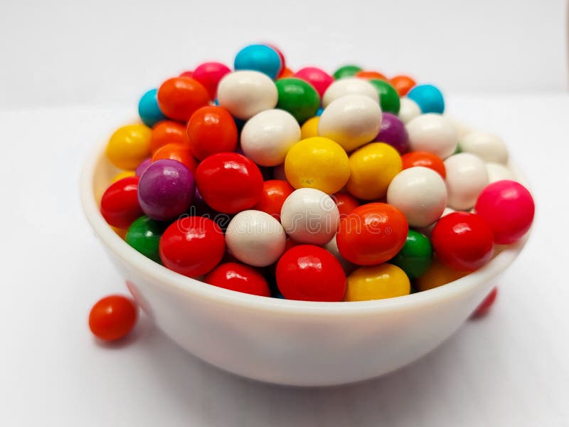 Colorful Chocolate Candy Balls Stock Photo - Image of meal, plant ...