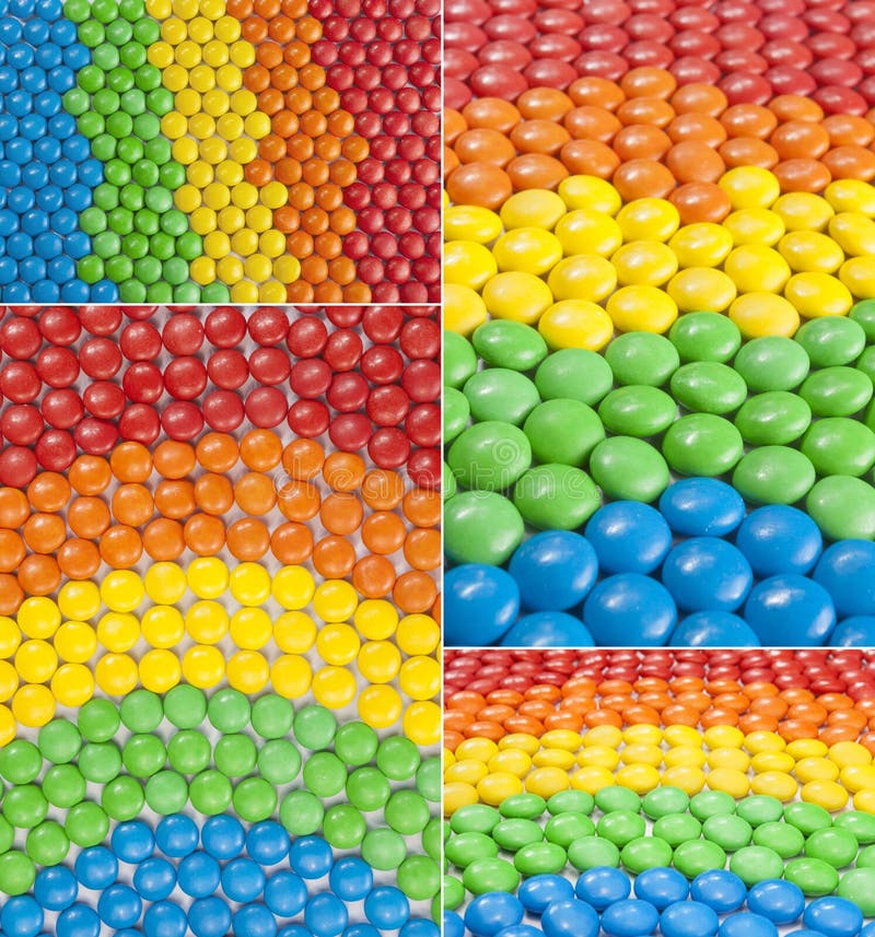 Colorful Chocolate Candy Collage Stock Image - Image of composition ...