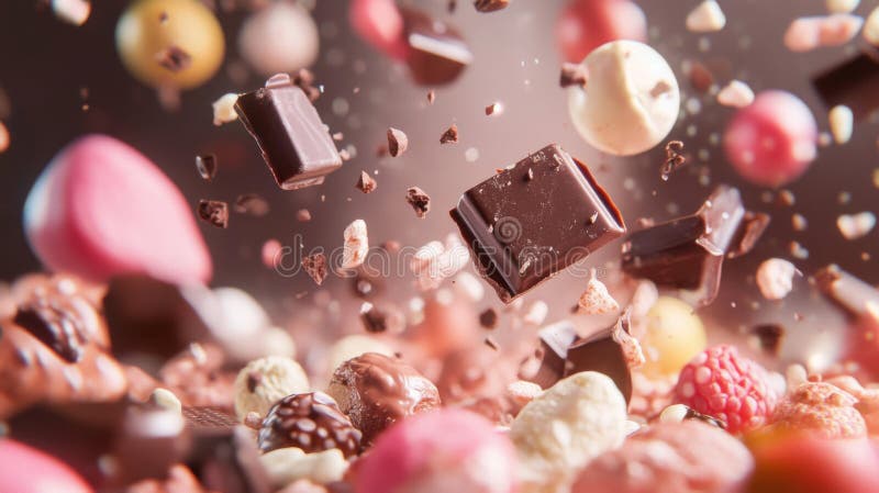 Colorful Chocolate Candy Explosion Stock Illustration - Illustration of ...