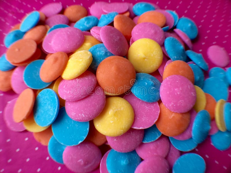 Colorful Chocolate Candy Melts Stock Photo - Image of yellow, blue ...