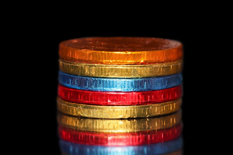 The Coins are Stacked on the Ground Stock Image - Image of financial ...