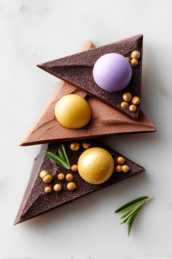 Colorful Chocolate Triangles with Decorative Spheres Create an ...