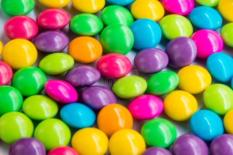 Colorful Chocolate on White Dish Stock Photo - Image of colour ...
