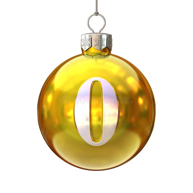 Colorful Christmas Ball Font Number 0 Stock Illustration - Illustration ...