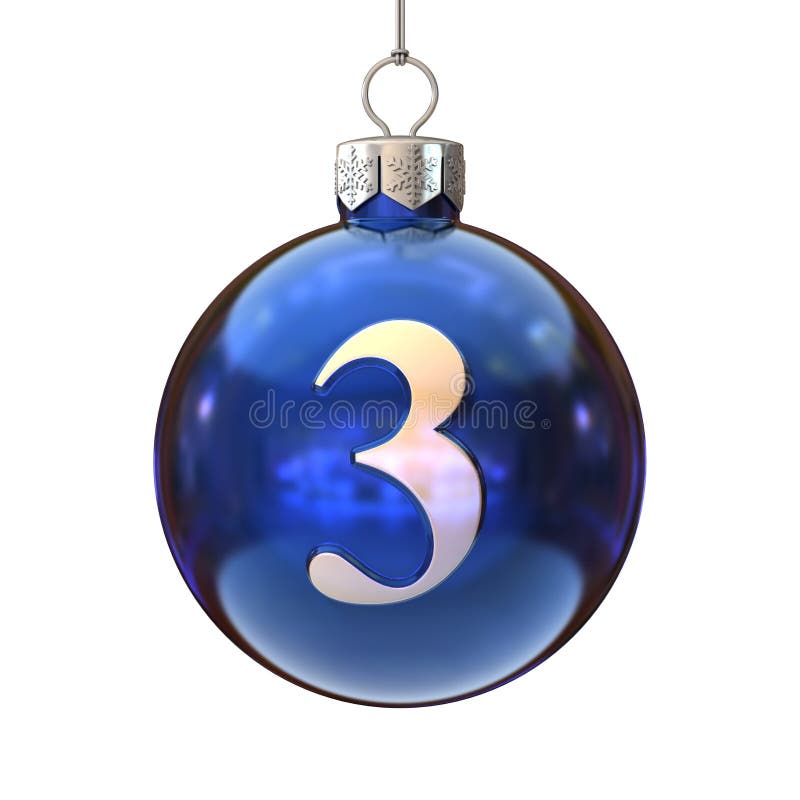Colorful Christmas Ball Font Number 3 Stock Illustration - Illustration ...