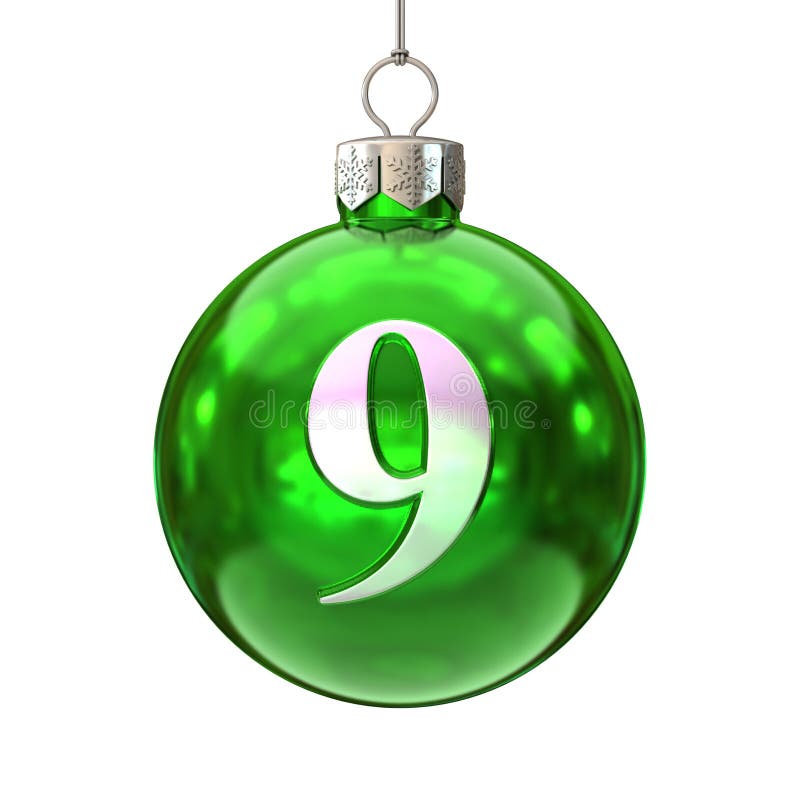 Colorful Christmas Ball Font Number 9 Stock Illustration - Illustration ...