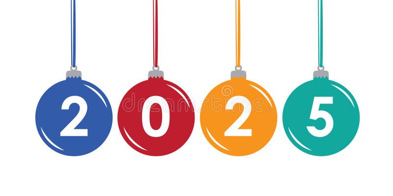 Colorful Christmas Balls 2025 Isolated Stock Illustration ...