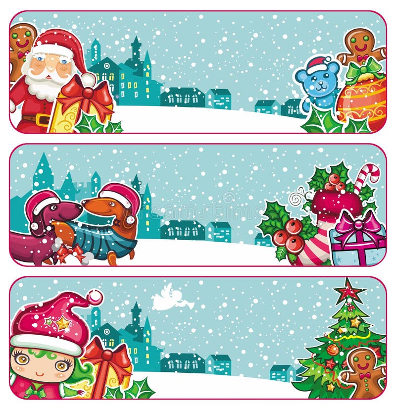 Colorful Christmas Banners Series Stock Vector - Illustration of ...
