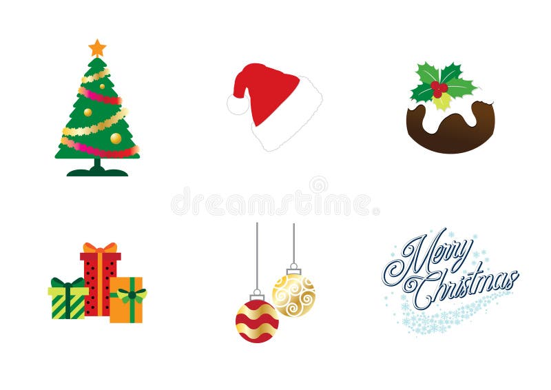 Colorful Christmas Icons Set Editable Resizable Vector Stock ... Colorful Christmas Icons Set Editable Resizable Vector Stock ...