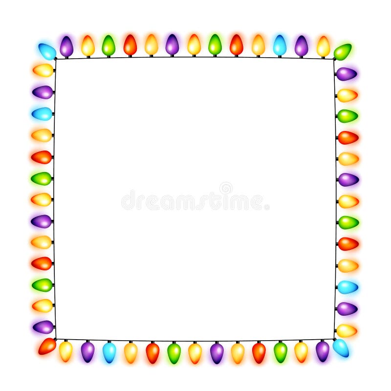 Realistic Fir-tree Sparkling Rectangle Border with Red Bow and Bells on ...